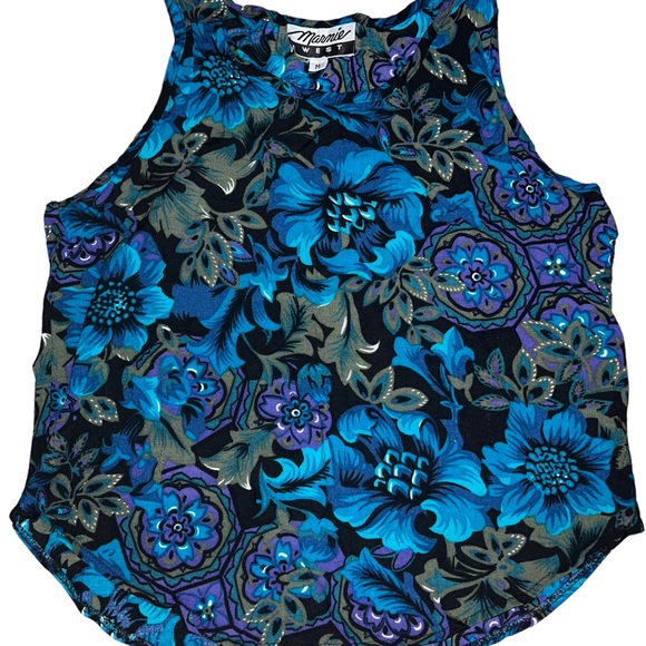 Tops | Blue Y2k Cropped Hawaiian Tank Top | Poshmark